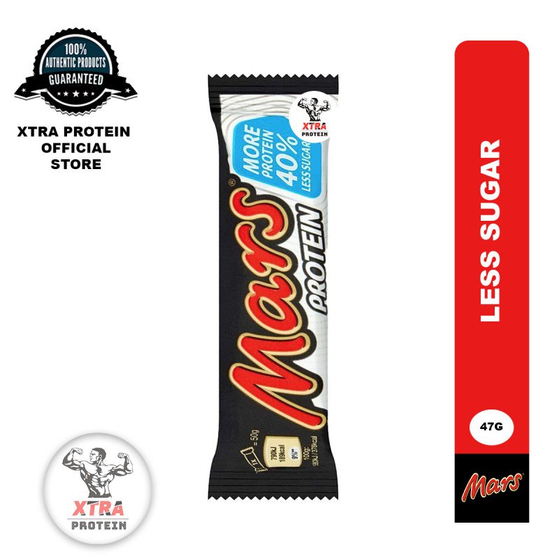 Mars Protein Chocolate Bar 40% Less Sugar (50g) 18 Pack - Xtra Protein ...